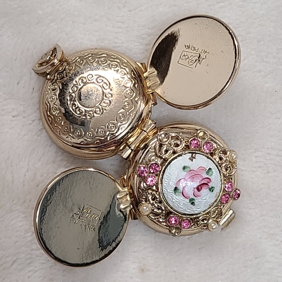 Coro | Jewelry | Vintage Coro Gold Tone Guilloche Floral Locket | Poshmark